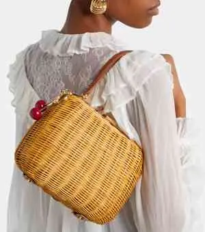 SELF-PORTRAIT Mini Rattan Top-handle Bag