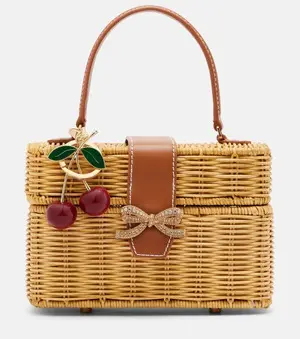 SELF-PORTRAIT Mini Rattan Top-handle Bag