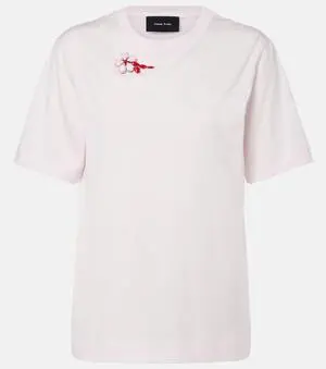 Simone Rocha Embellished Cotton Jersey T-shirt - Pink