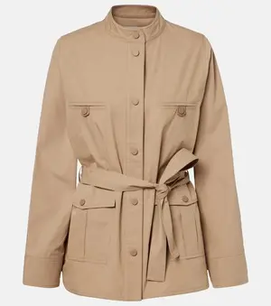 YVES SALOMON Belted Cotton Jacket - Beige