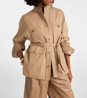 YVES SALOMON Belted Cotton Jacket - Beige