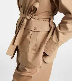 YVES SALOMON Belted Cotton Jacket - Beige