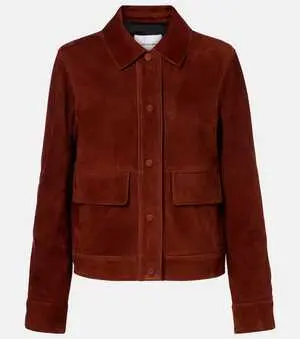 YVES SALOMON Suede Jacket - Brown