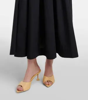 DÔEN Shirred Cotton Midi Dress - Black
