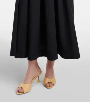 DÔEN Shirred Cotton Midi Dress - Black