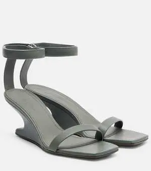 Rick Owens Cantilever Leather Sandals - Grey