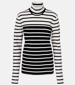 TOTÊME Striped Wool-Blend Turtleneck Sweater