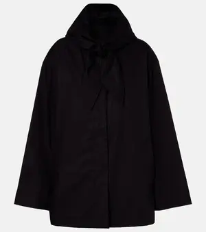 TOTEME Scarf-detail Cotton Jacket - Black