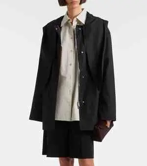 TOTEME Scarf-detail Cotton Jacket - Black