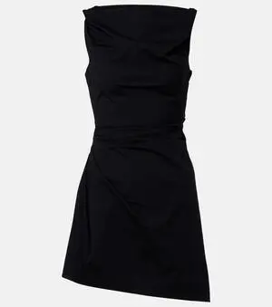 Staud Callie Asymmetric Cotton Minidress - Black