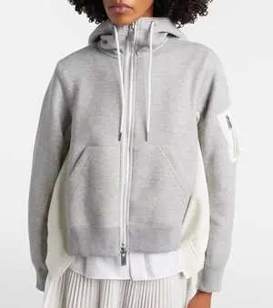 Sacai Paneled Zip-up Hoodie