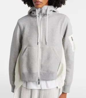 Sacai Paneled Zip-up Hoodie