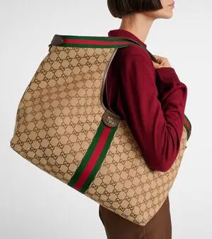 Gucci Large Gg Canvas Tote Bag - Beige