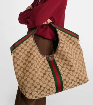 Gucci Large Gg Canvas Tote Bag - Beige