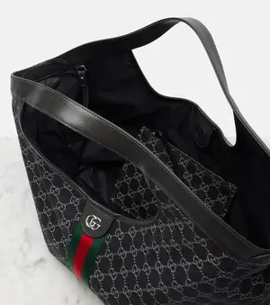Gucci Large Gg Canvas Tote Bag - Black