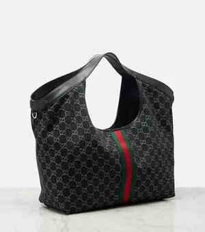 Gucci Large Gg Canvas Tote Bag - Black