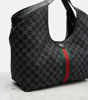 Gucci Large Gg Canvas Tote Bag - Black