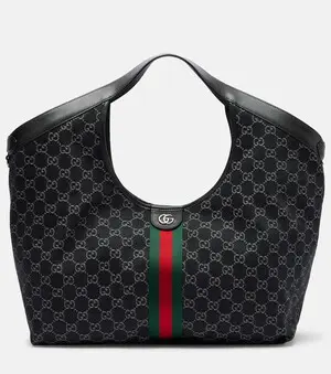 Gucci Large Gg Canvas Tote Bag - Black