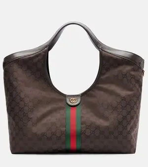 Gucci Large Gg Canvas Tote Bag - Brown
