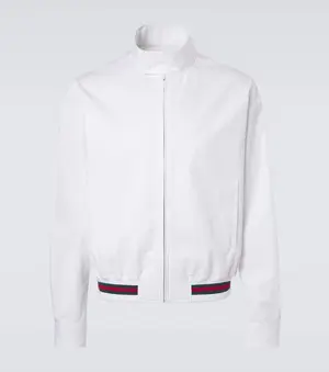 Gucci Web Stripe Cotton Twill Jacket - White