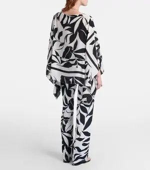 Max Mara Abate Printed Wide-leg Pants - Black