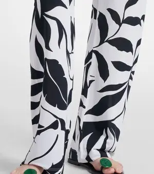 Max Mara Abate Printed Wide-leg Pants - Black