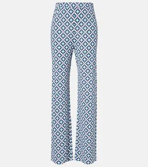 Max Mara Abate Printed Wide-leg Pants - White