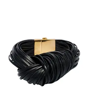 Bottega Veneta Leather Bracelet - Black