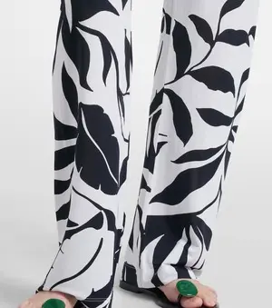 Max Mara Abate Printed Wide-leg Pants - Black