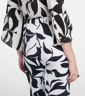 Max Mara Abate Printed Wide-leg Pants - Black
