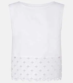 Max Mara Maggio Cotton-blend Top - White