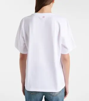 Victoria Beckham Printed Cotton Jersey T-shirt - White