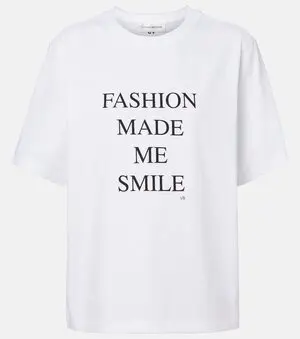 Victoria Beckham Printed Cotton Jersey T-shirt - White