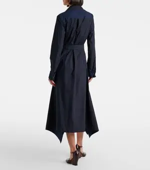 Loewe Draped Cotton Wrap Dress - Blue