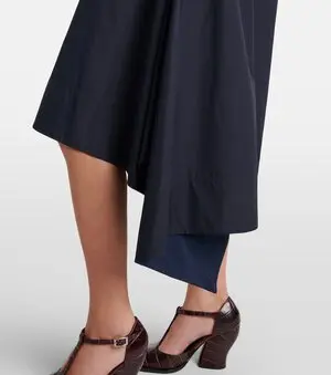 Loewe Draped Cotton Wrap Dress - Blue