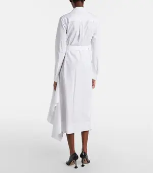 Loewe Draped Cotton Wrap Dress - White