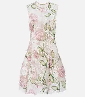 Oscar De La Renta Embroidered Cocktail Dress - Multicoloured