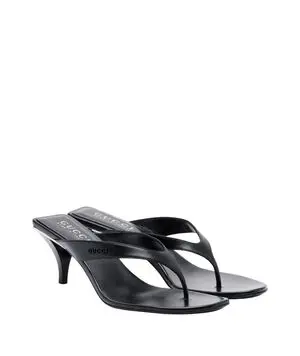 Gucci Vittoria Leather Thong Sandals - Black