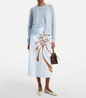 Dorothee Schumacher Floral Cotton-blend Midi Skirt