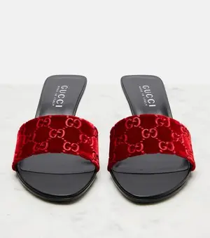 Gucci Gg Velvet Mules