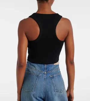 Givenchy Cropped Logo Cotton Tank Top - Black