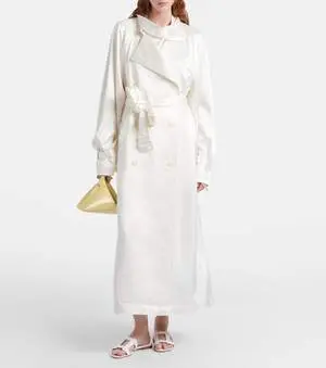 Manolo Blahnik Grellanuflat Leather Slides - White