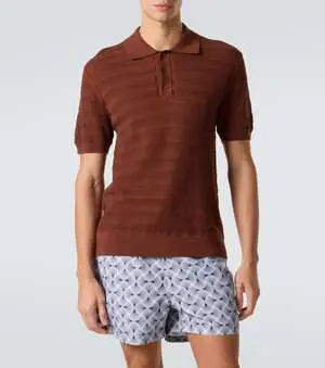 Frescobol Carioca Vidal Knit Cotton Polo Shirt - Brown