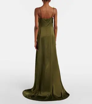 Blumarine Appliqué Satin Gown