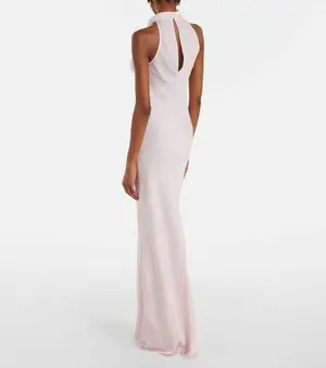 ROTATE BY BIRGER CHRISTENSEN Halterneck Satin Gown - Pink