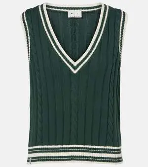 The Upside Santa Fe Julia Cotton Sweater Vest - Green