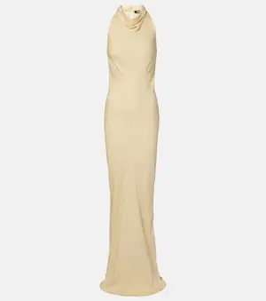 ROTATE BY BIRGER CHRISTENSEN Halterneck Satin Gown - Yellow