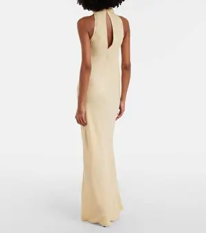 ROTATE BY BIRGER CHRISTENSEN Halterneck Satin Gown - Yellow