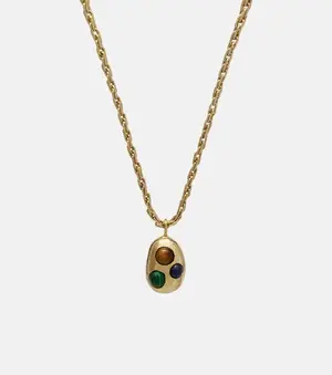 ALEMAIS Alémais Jem Rainbow Embellished Pendant Necklace - Gold