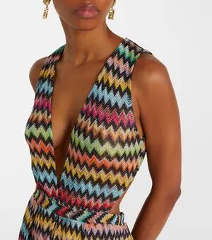 Missoni Zigzag Open-back Lamé Jumpsuit - Multicoloured